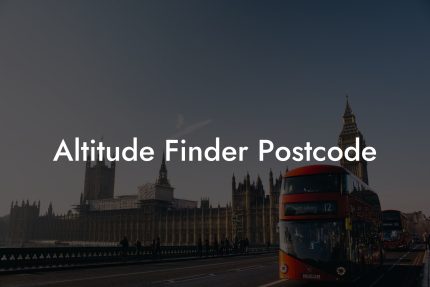 Altitude Finder Postcode - UK Postcode Database - CSV & MySQL Postcodes