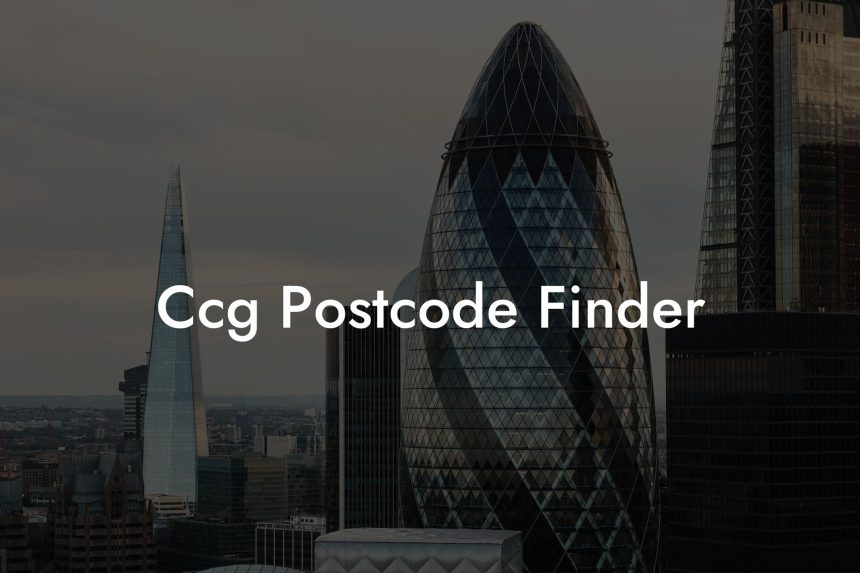 Ccg Postcode Finder - UK Postcode Database - CSV & MySQL Postcodes