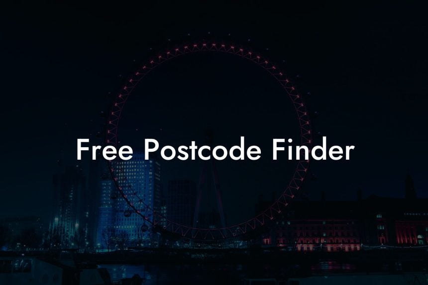 Free Postcode Finder - UK Postcode Database - CSV & MySQL Postcodes