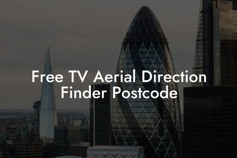 Free TV Aerial Direction Finder Postcode - UK Postcode Database - CSV & MySQL Postcodes
