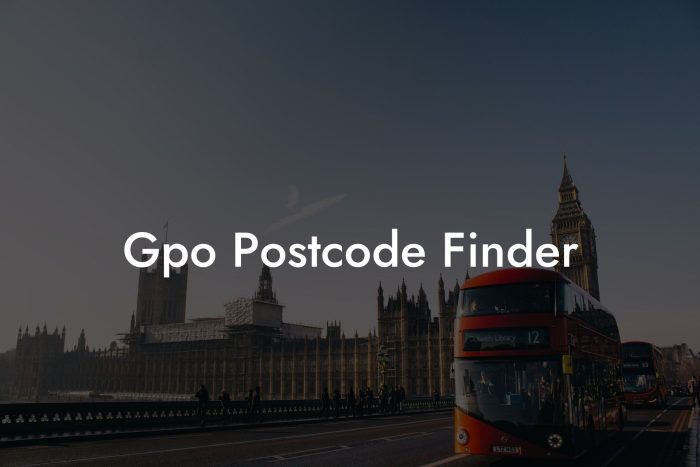 Gpo Postcode Finder - UK Postcode Database - CSV & MySQL Postcodes