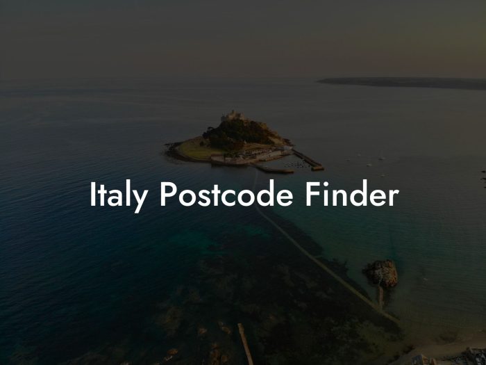 Italy Postcode Finder - UK Postcode Database - CSV & MySQL Postcodes