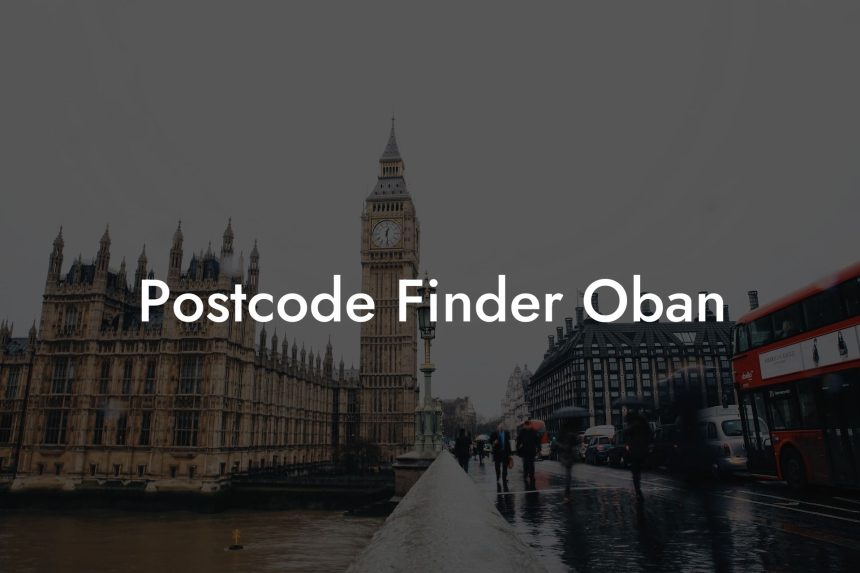 Postcode Finder Oban - UK Postcode Database - CSV & MySQL Postcodes