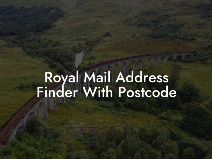Royal Mail Address Finder With Postcode - UK Postcode Database - CSV ...