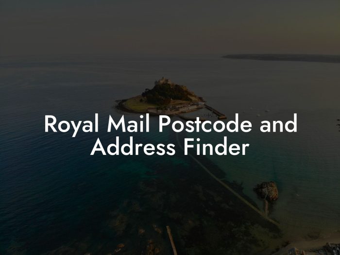 Royal Mail Postcode and Address Finder - UK Postcode Database - CSV & MySQL Postcodes