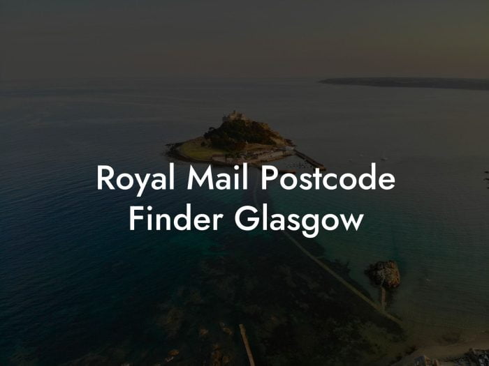 Royal Mail Postcode Finder Glasgow - UK Postcode Database - CSV & MySQL ...