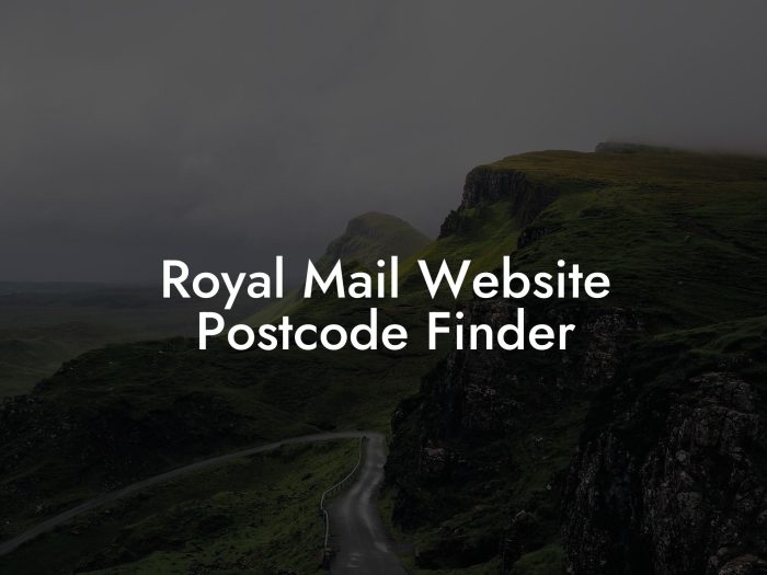 Royal Mail Website Postcode Finder - UK Postcode Database - CSV & MySQL Postcodes