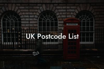 England Postcode List - UK Postcode Database - CSV & MySQL Postcodes