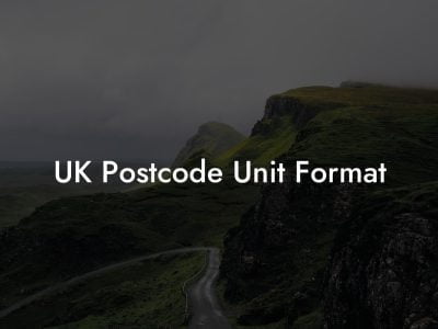 UK Postcode Unit Format - UK Postcode Database - CSV & MySQL Postcodes